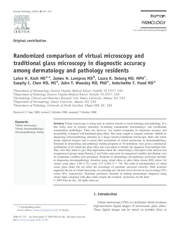 (PDF) Randomized comparison of virtual microscopy and traditional glass ...