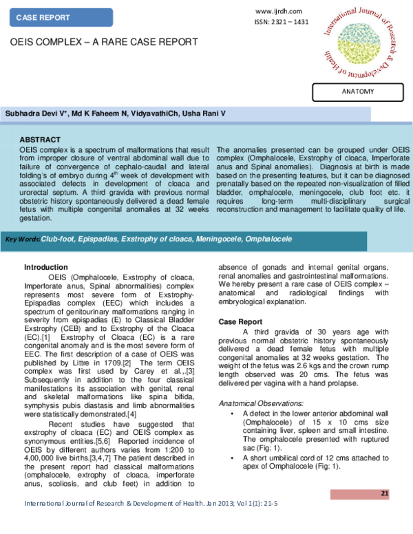 (PDF) Oeis Complex – a Rare Case Report
