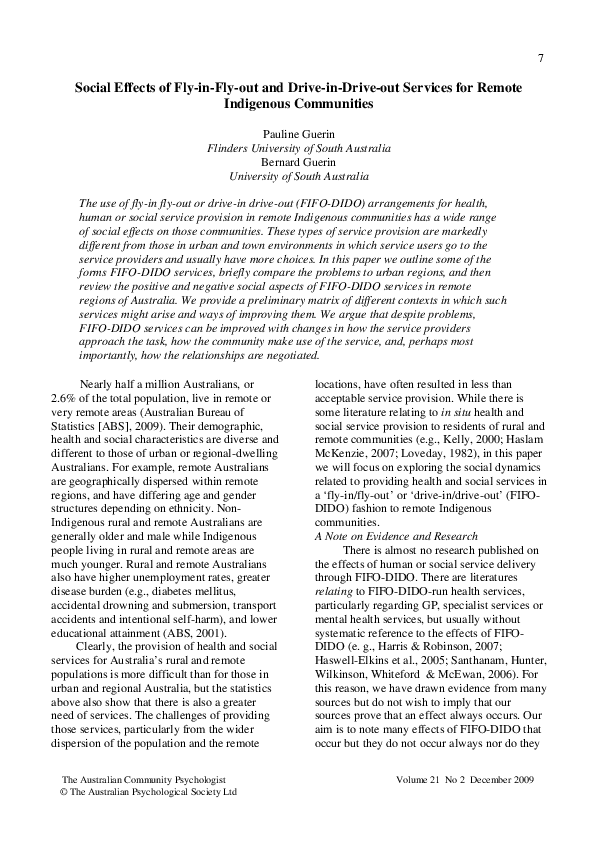 (PDF) Social Effects of Fly-in-Fly-out and Drive-in-Drive-out Services ...
