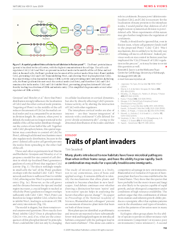 (PDF) Ecology: Traits of plant invaders