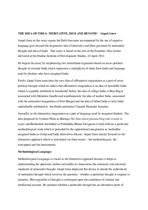 (DOC) THE IDEA OF INDIA.docx