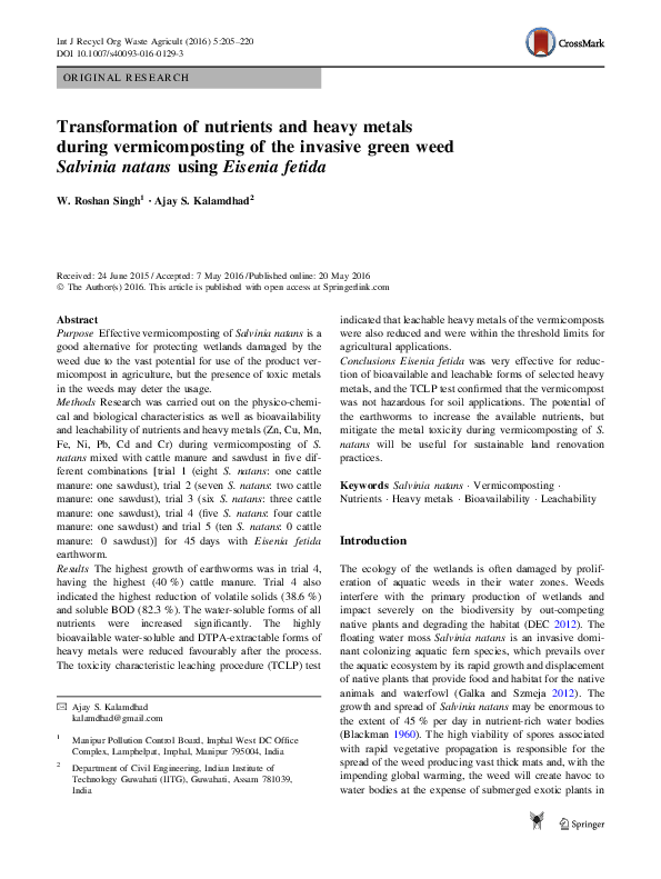 (PDF) Transformation of nutrients and heavy metals during ...