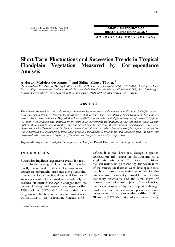 (PDF) Short term fluctuations and succession trends in tropical ...