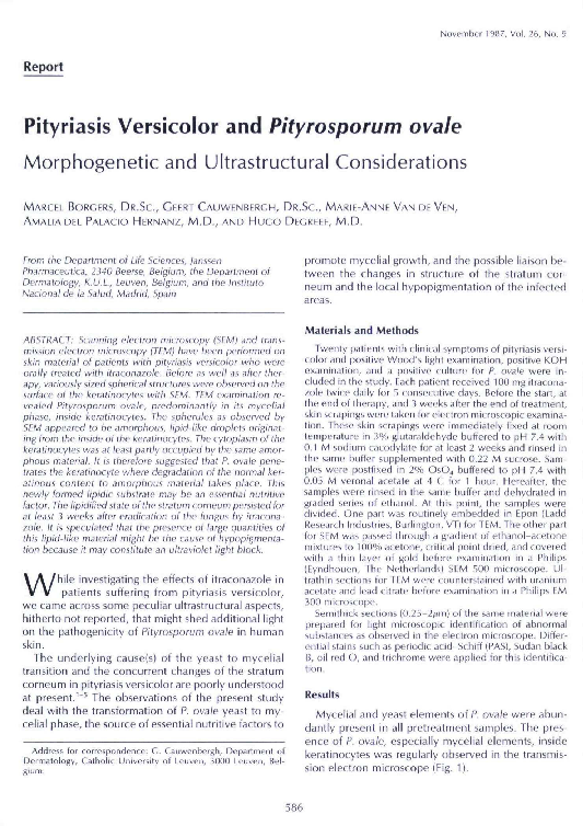 (PDF) Pityriasis versicolor and Pityrosporum ovale. Morphogenetic and ...