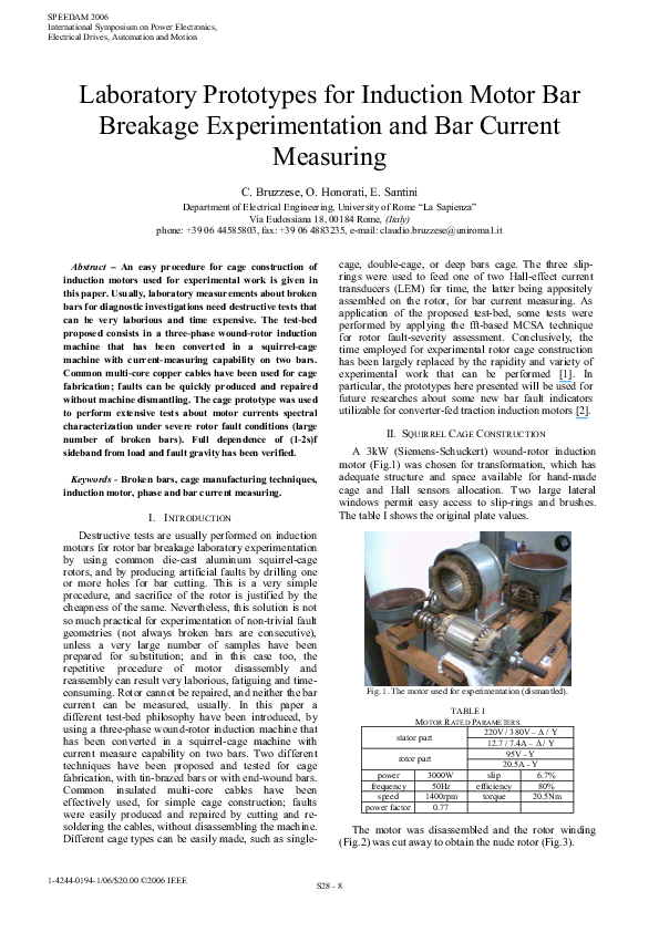 (PDF) Laboratory prototype for induction motor bar breakage ...
