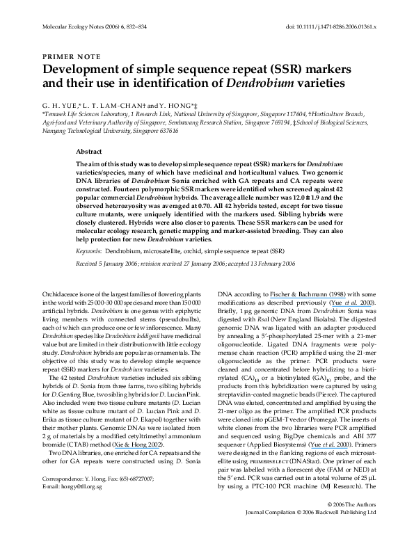 Pdf Development Of Simple Sequence Repeat Ssr Markers In Eucalyptus