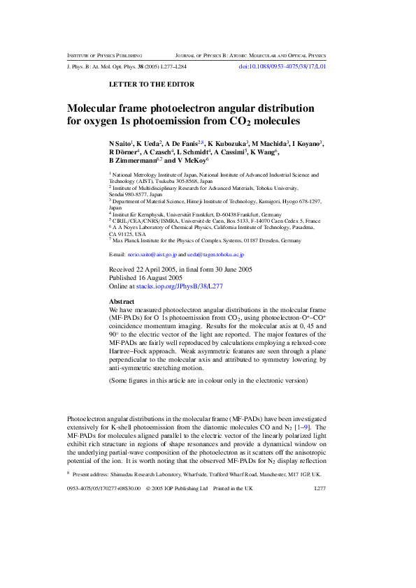 (PDF) Molecular frame photoelectron angular distributions for H2 ionization by single and trains ...