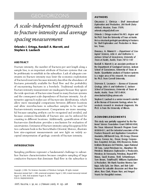 (PDF) A scale-independent approach to fracture intensity and average ...