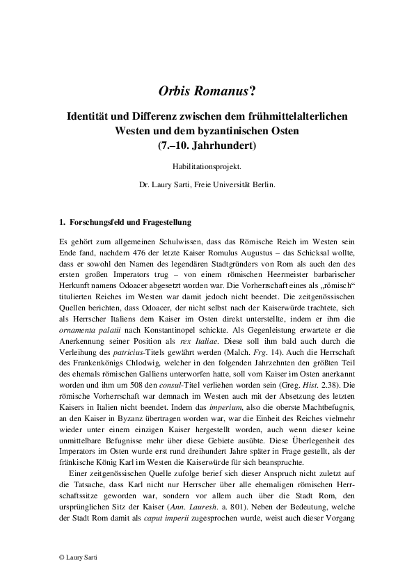 (PDF) Orbis Romanus? Identity and Distinction of the post-Roman West ...