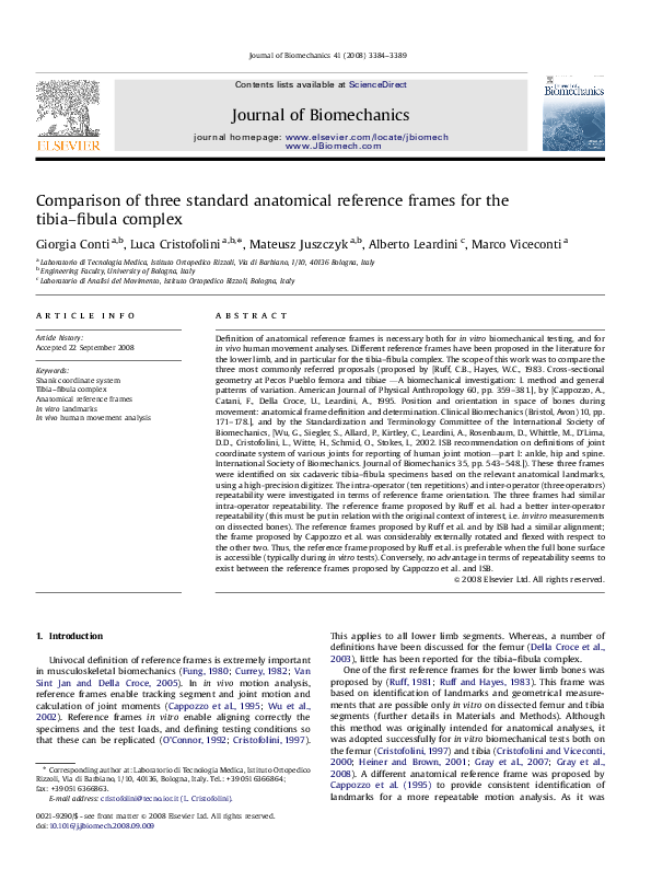 (PDF) Comparison of three standard anatomical reference frames for the ...