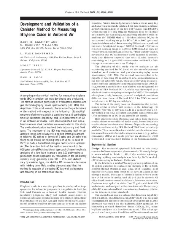 (PDF) Development and Validation of a Canister Method for Measuring ...