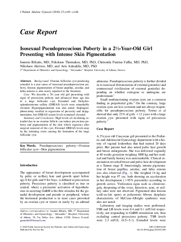 (PDF) Isosexual Pseudoprecocious Puberty in a 2½-Year-Old Girl ...