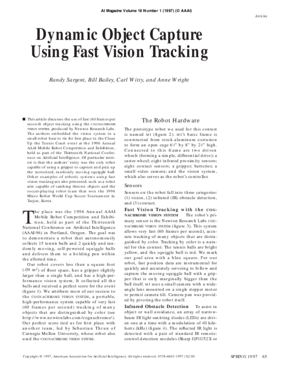 (PDF) Dynamic Object Capture Using Fast Vision Tracking