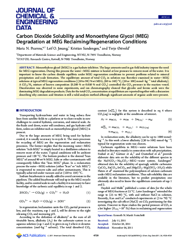 (PDF) Carbon Dioxide Solubility and Monoethylene Glycol (MEG ...