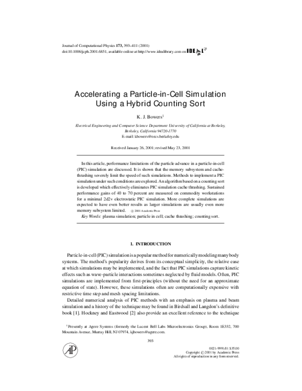 Pdf Accelerating A Particle In Cell Simulation Using A Hybrid