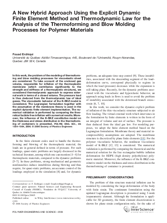 Pdf A New Hybrid Approach Using The Explicit Dynamic Finite Element