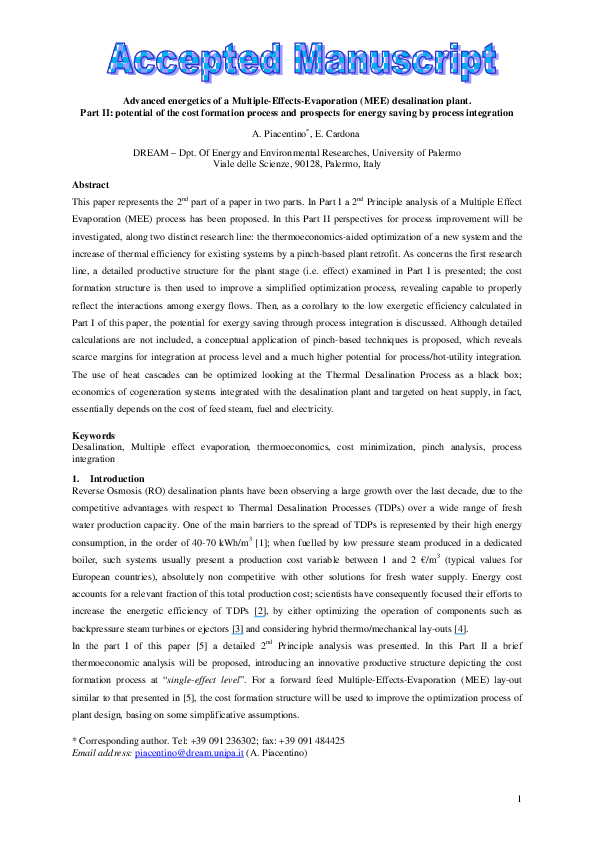 (PDF) Advanced energetics of a Multiple-Effects-Evaporation (MEE ...
