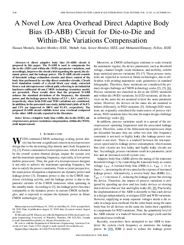 (PDF) A Novel Low Area Overhead Direct Adaptive Body Bias (D-ABB ...