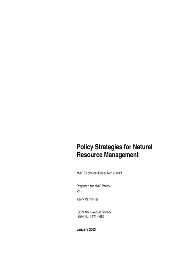 (PDF) Policy Strategies for Natural Resource Management