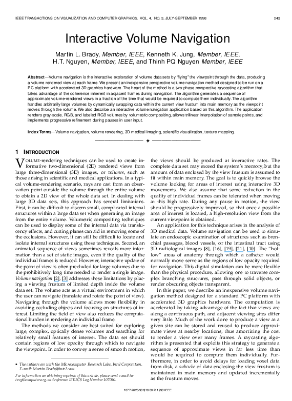 (PDF) Interactive Volume Navigation