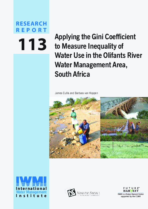 (PDF) Applying the Gini Coefficient to Measure Inequality of Water Use ...