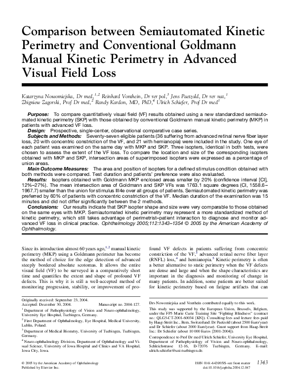 (PDF) Comparison between Semiautomated Kinetic Perimetry and ...