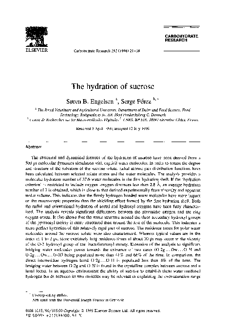 (PDF) The hydration of sucrose