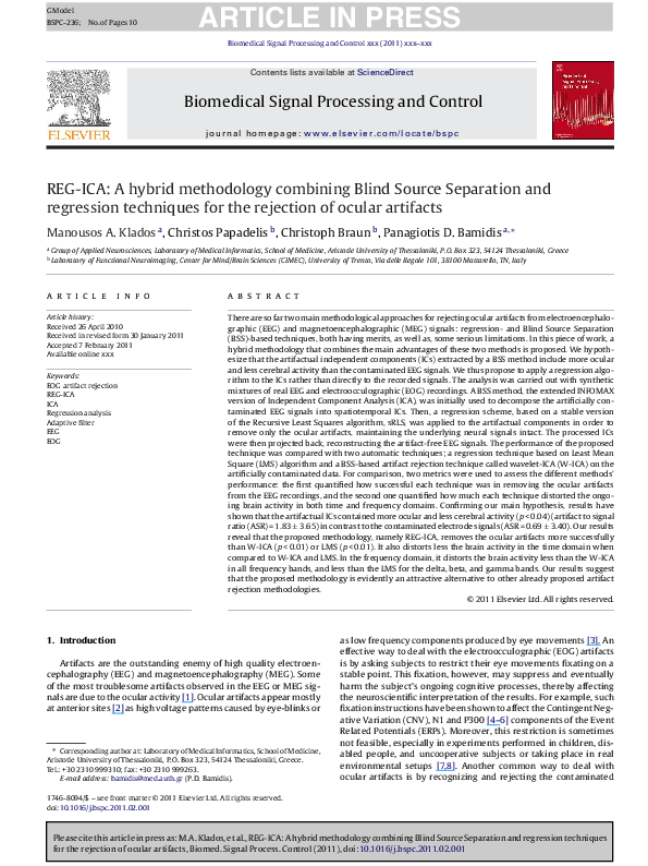 (PDF) REG-ICA: A hybrid methodology combining Blind Source Separation ...