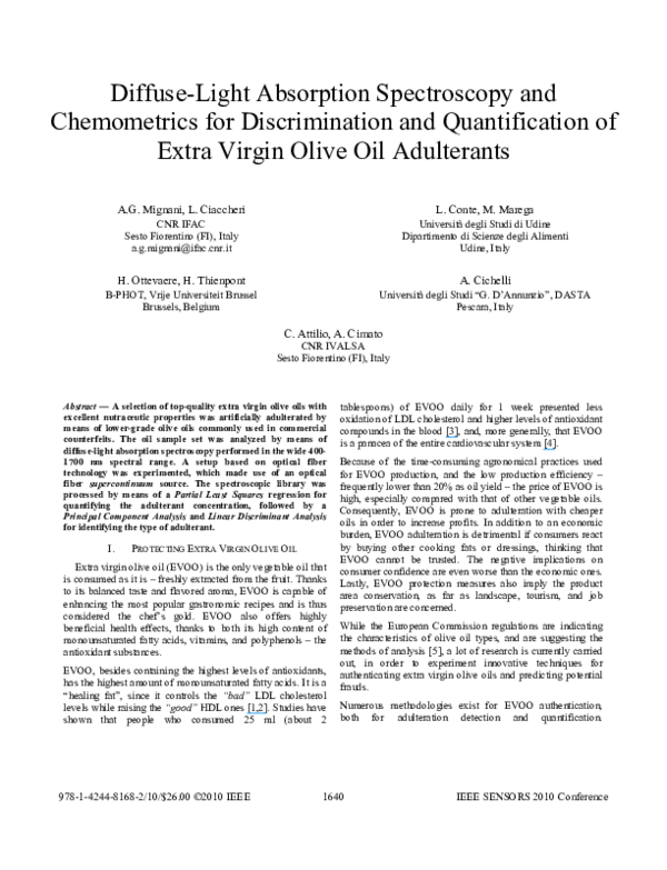 (PDF) Diffuse-light absorption spectroscopy and chemometrics for ...