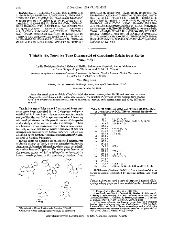 (PDF) Tilifodiolide, tetraline-type diterpenoid of clerodanic origin ...