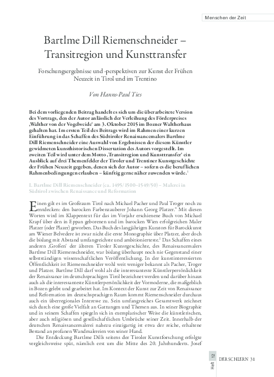 Bartlme Dill Riemenschneider – Transitregion und Kunsttransfer ...