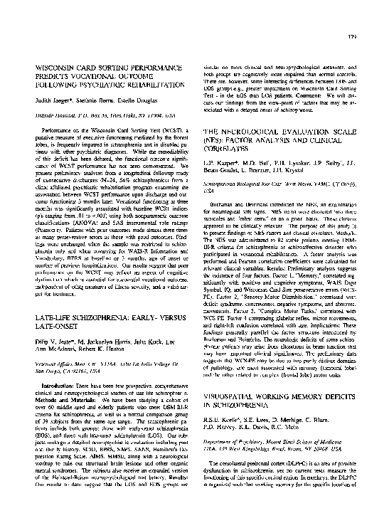 (PDF) The neurological evaluation scale (NES): Factor analysis and ...