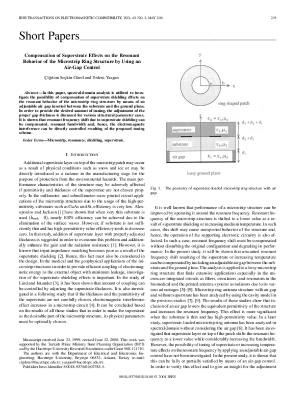 Pdf Compensation Of Superstrate Effects On The Resonant Behavior Of The Microstrip Ring