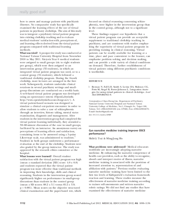 (PDF) Using hospital art in medical student reflection