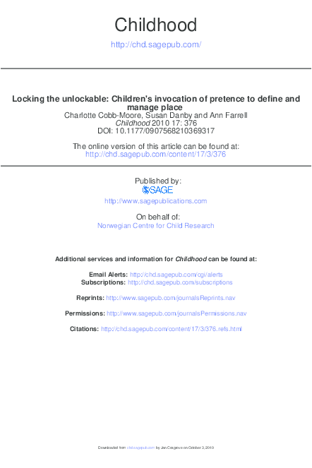 (PDF) Locking the unlockable: Children’s invocation of pretence to ...