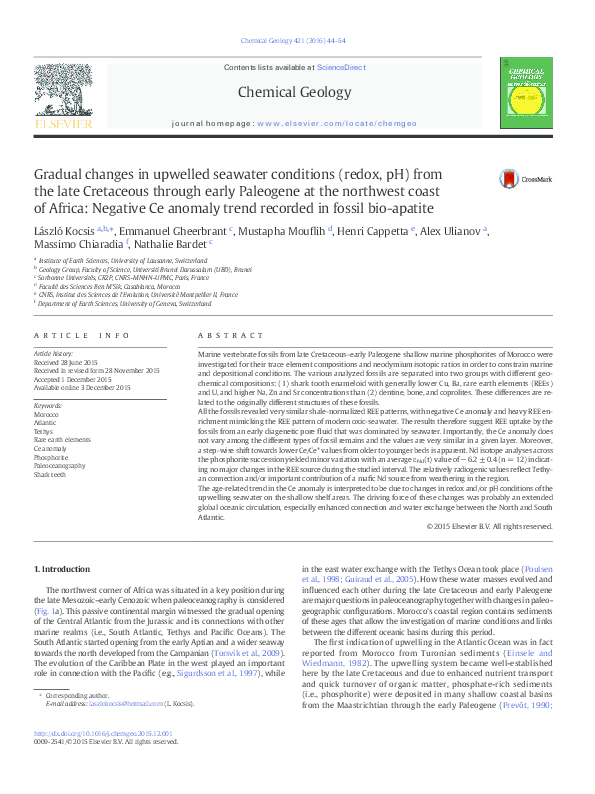 Gradual oxygenation of upwelled seawater from the late Cretaceous ...