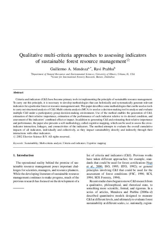 (PDF) Qualitative multi-criteria approaches to assessing indicators of ...