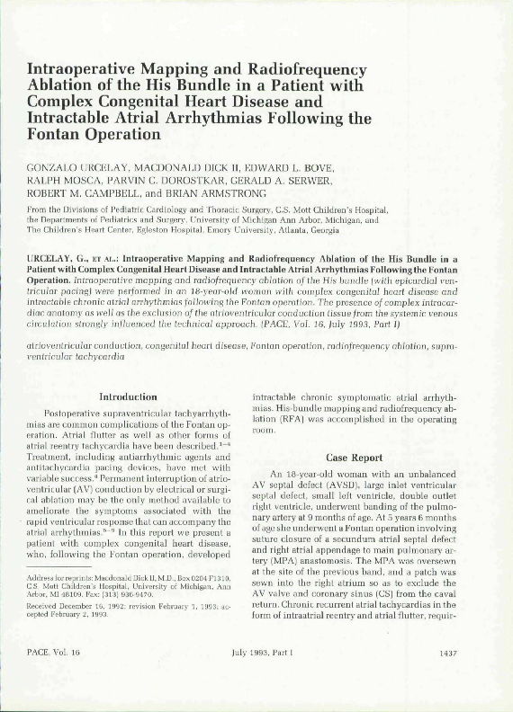 (PDF) Intraoperative Mapping and Radiofrequency Ablation of the His ...