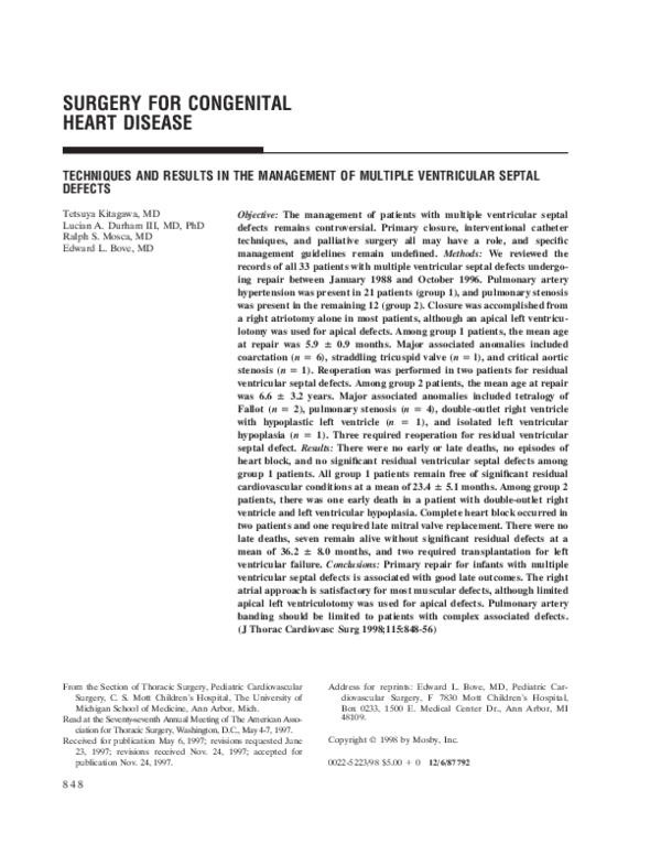 (PDF) Techniques and results in the management of multiple ventricular ...