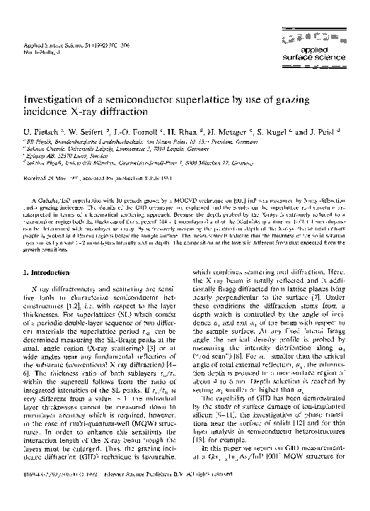 (PDF) Investigation of a semiconductor superlattice by use of grazing ...