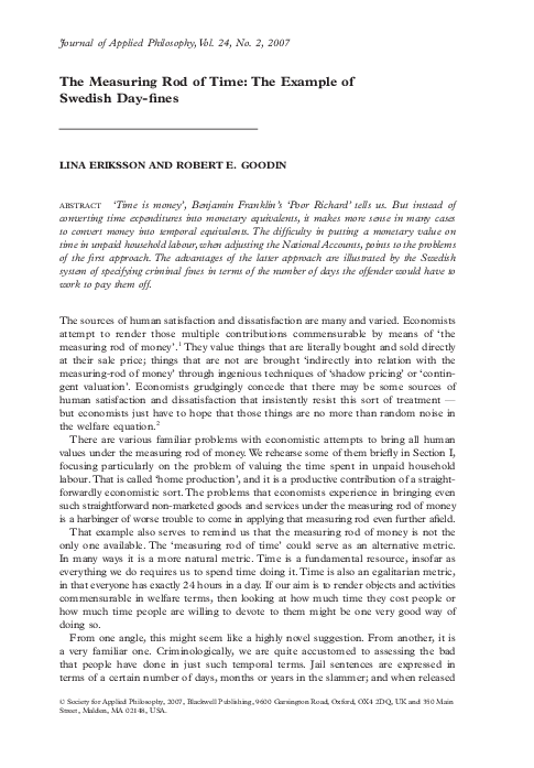 (PDF) The Measuring Rod of Time: The Example of Swedish Day-fines