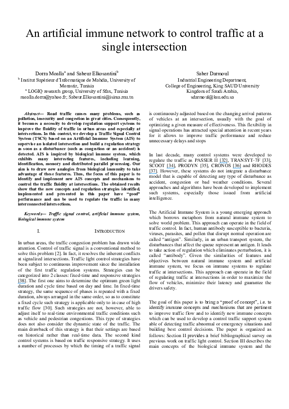 (PDF) AI-Based Traffic Control for Urban Intersections