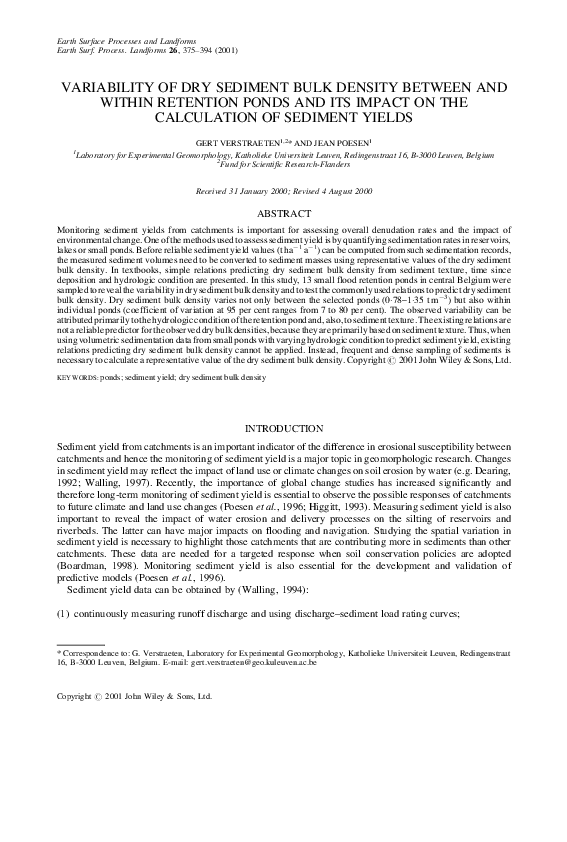 (PDF) Variability of dry sediment bulk density between and within ...