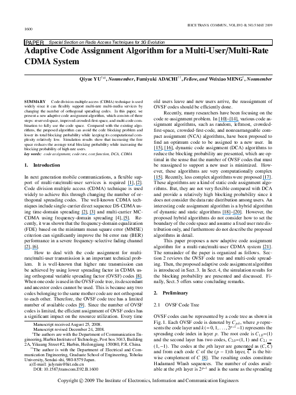 (PDF) Average BER Analysis for Multicode 64-QAM CDMA Systems with an MPIC