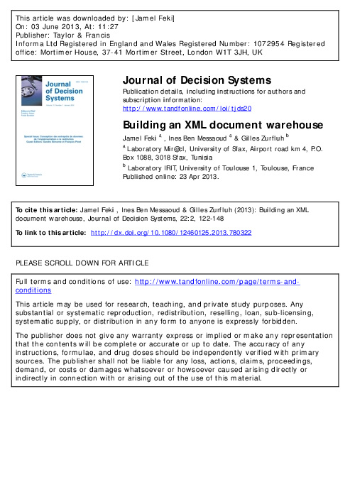 (PDF) Building an XML document warehouse