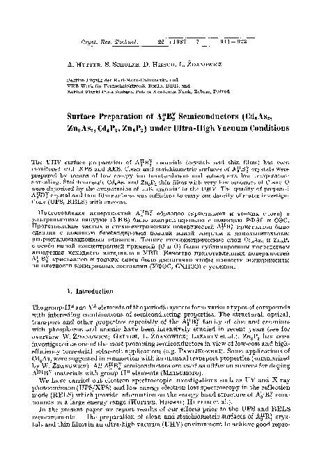(PDF) Surface preparation of A3IIB2V semiconductors (Cd3As2, Zn3As2, Cd3P2, Zn3P2) under ultra ...
