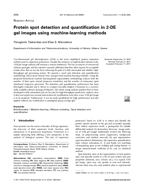 (PDF) Protein spot detection and quantification in 2-DE gel images ...