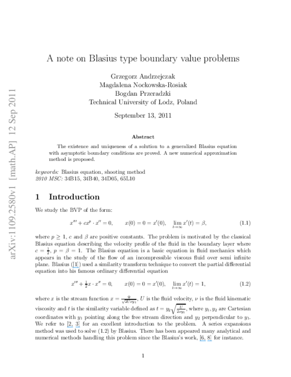 (PDF) A note on Blasius type boundary value problems
