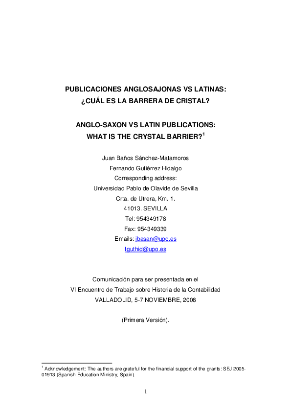 (PDF) Anglo-Saxon vs Latin Publications: What is the Crystal BARRIER?1