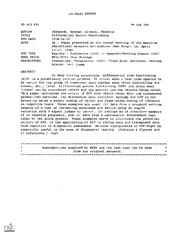 (PDF) Differential Person Functioning